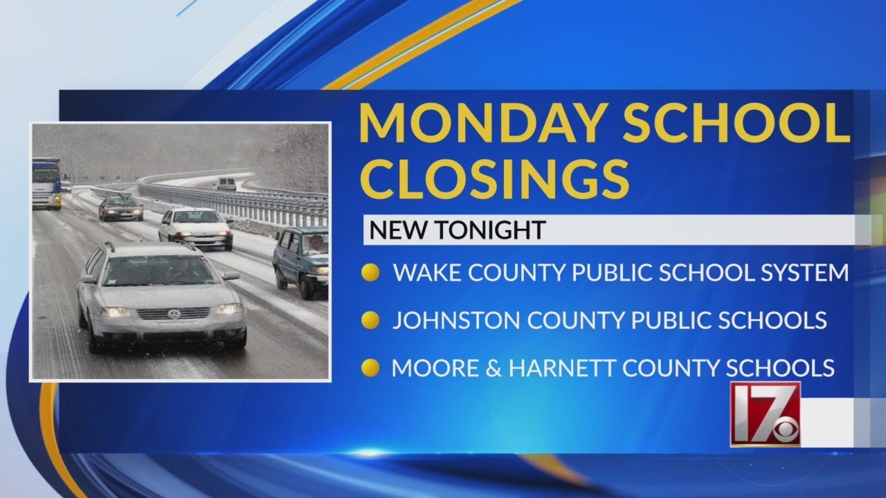 NC school districts announce Monday closings, delays