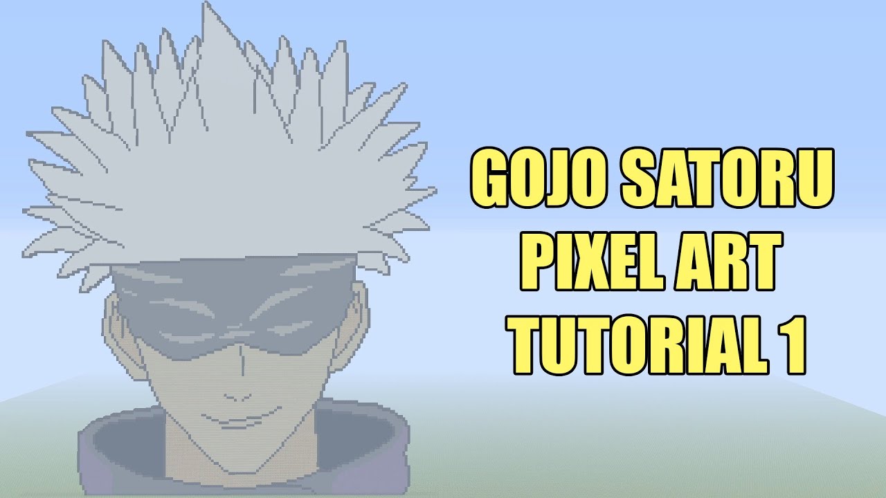 Minecraft Satoru Gojo Pixel Art Tutorial 1 (Jujutsu Kaisen)
