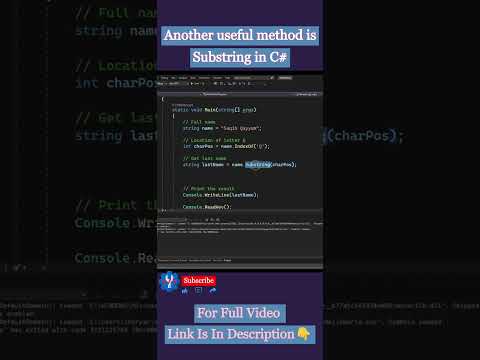 Another useful method is Substring C# in Hindi/Urdu