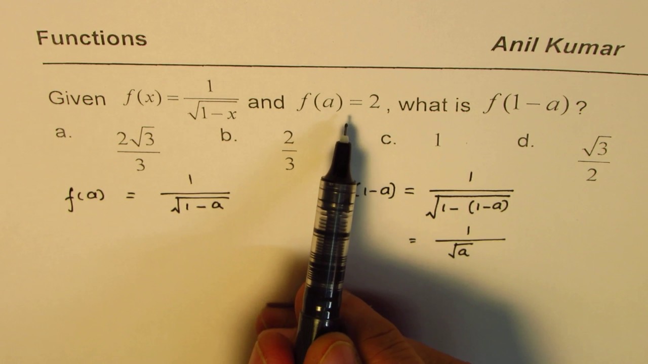 Multiple Choice of Function Notation TIPS