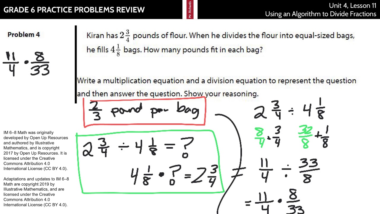 Grade 6, Unit 4, Lesson 11 Practice Problems