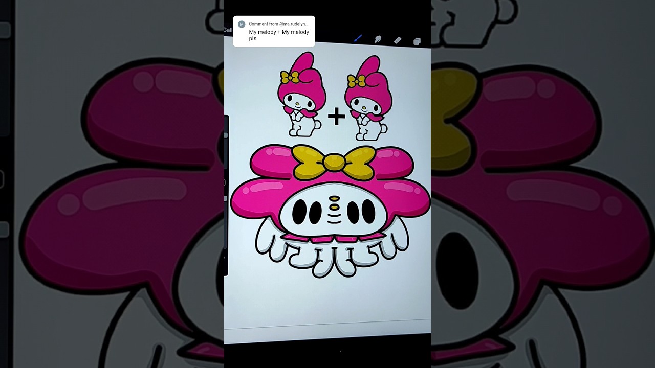 SORRY FOR THE LAST ONE 💀 My melody+ My melody 💕 #mymelody #sanrio #cute #kawaii #drawing #funny #art