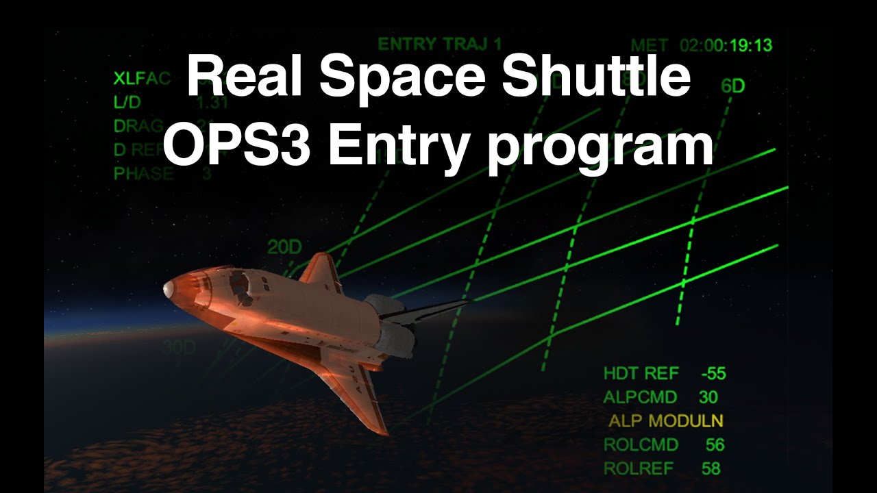 KSP - Space Shuttle OPS3 entry and landing kOS program