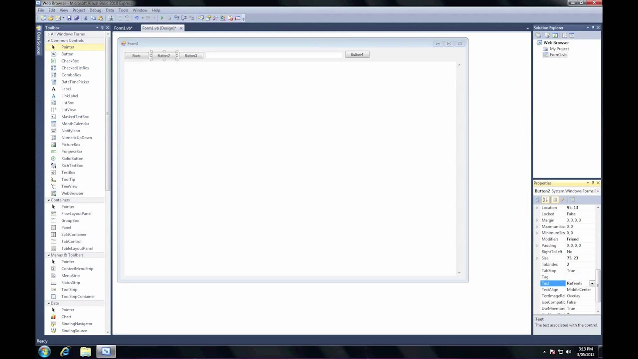Visual Basic .Net Tutorial - Create A Simple Web Browser