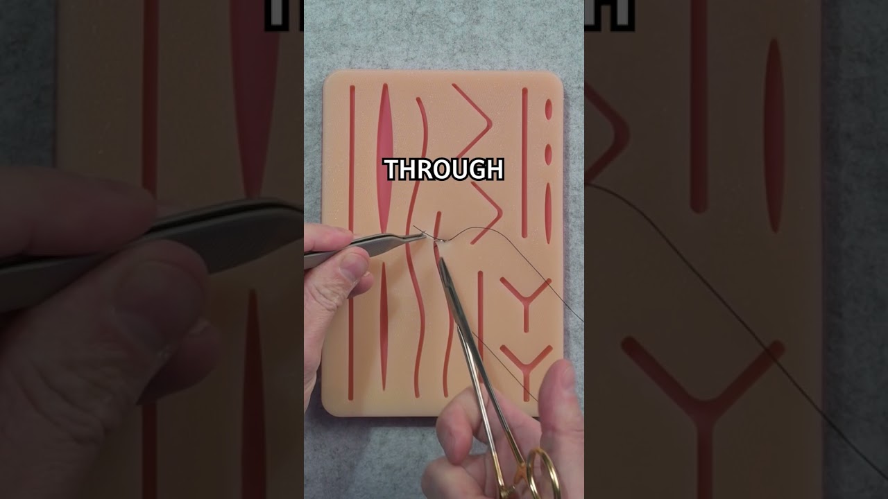 The simple interrupted stitch (slow motion - vertical)