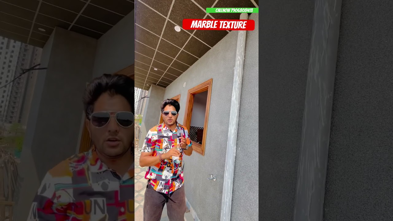 Front elevation with marble texture  #construction #interiorwork #housedesign #ShivSatyainterior