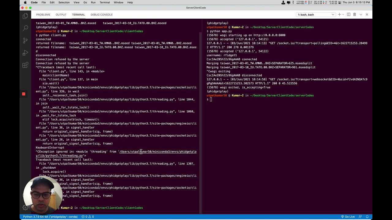 Python-Socketio: Send files from client to server asynchronously and securely