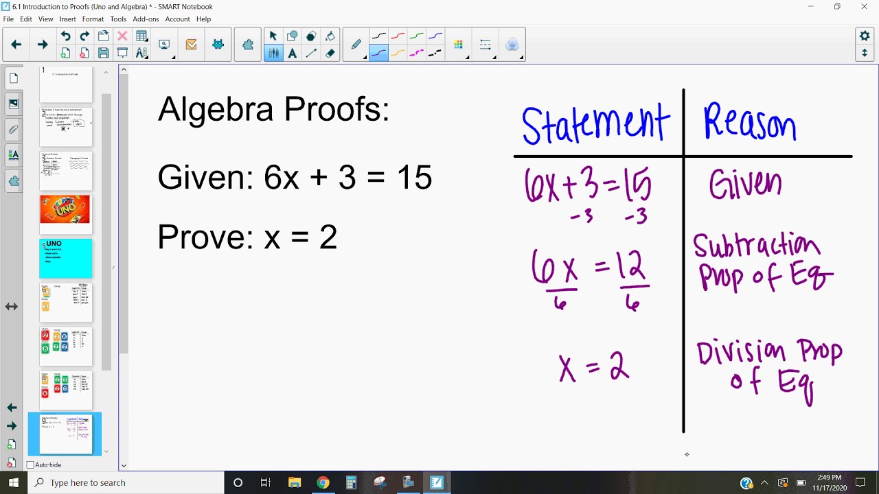 Algebra Proofs
