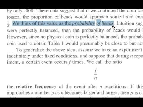 Section 2 Probability basics part 1 The meaning of the word probability