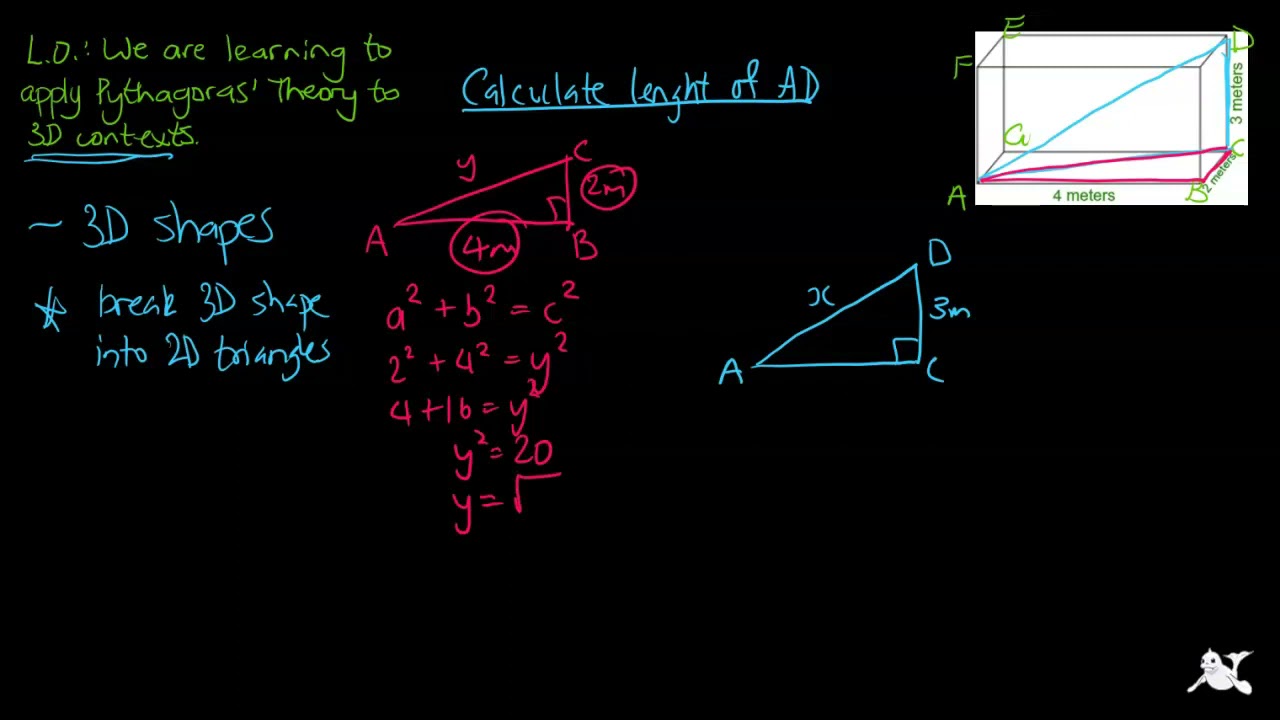 06 Pythagoras' Theory in 3D shapes