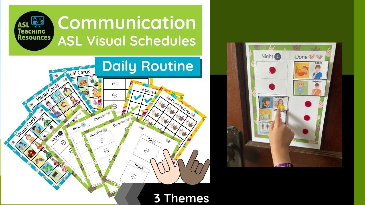 Daily Routine Schedules for Kids | First-Then | Sign Language Visual Cards | Students with Autism