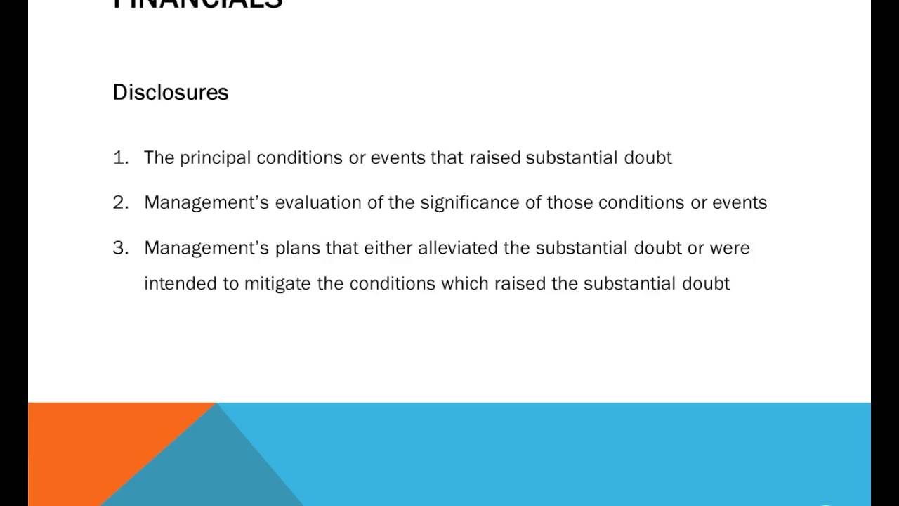 Going concern doubts - Know Your Role