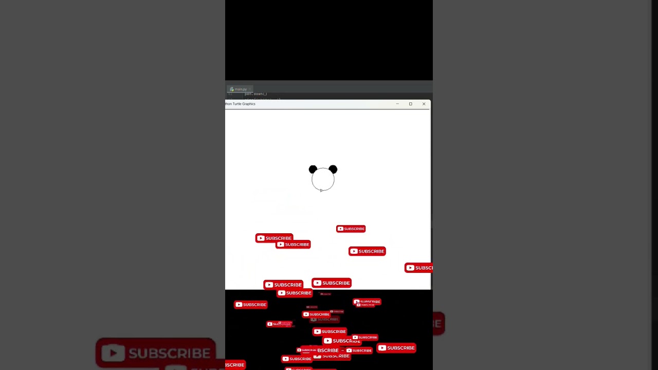 draw panda using python turtle #python #coding #sorts  #pythonturtle #programming #panda