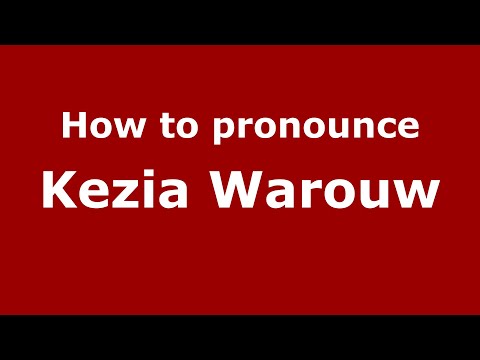 How to pronounce Kezia Warouw (Indonesia/Indonesian) - PronounceNames.com