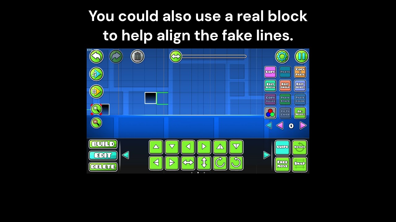 How to make fake block in geometry dash! #fake #blocks #fakeblocks #geometrydash #gd #tutorial #fyp