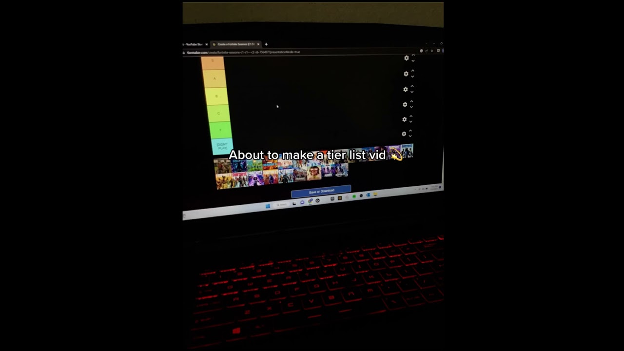 About to make a tier list video ✨