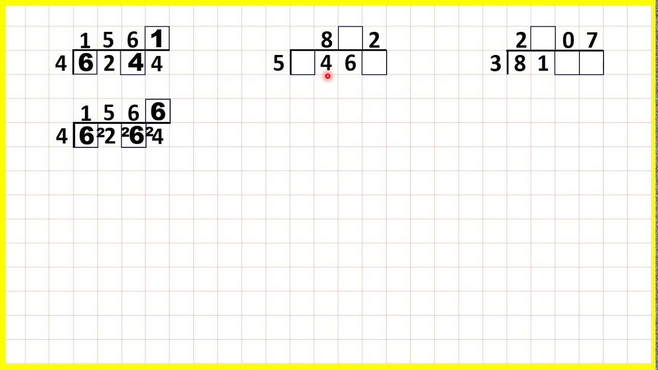 Solve division problems with missing digits