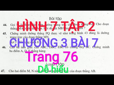 Toán 7 tập 2 trang 76 tính chất đường trung trực của một đoạn thẳng | bibon 1217