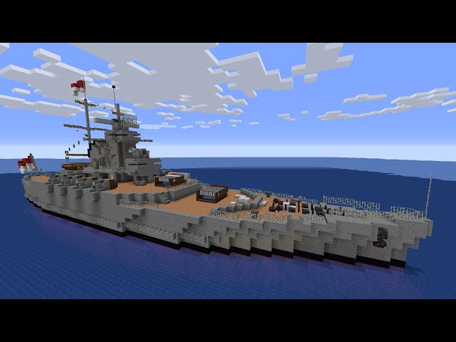 Battleship With Quadruple TNT Cannon Minecraft Map