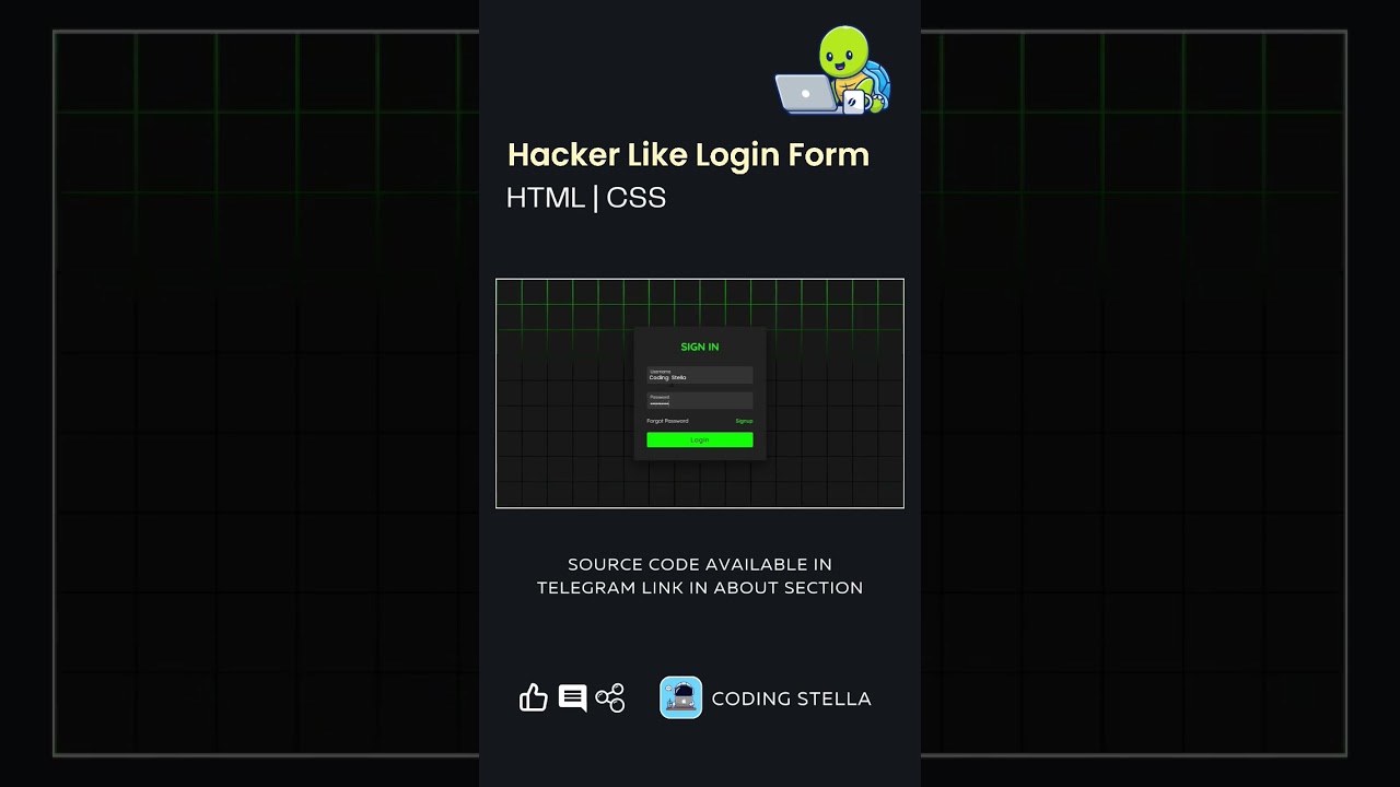 Hacker Like Login Form | Next Level Form | HTML CSS #shorts #html