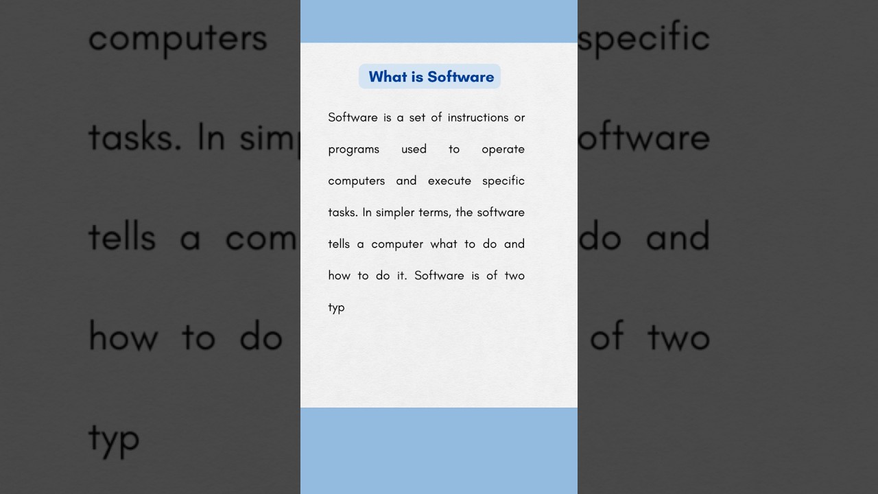What is Software | Computer Fundamentals |