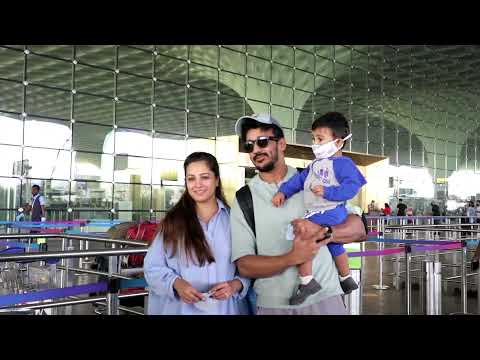 Anita Hassnandani & Rohit Reddy With Kids Spotted At Airport Travelling For New Year