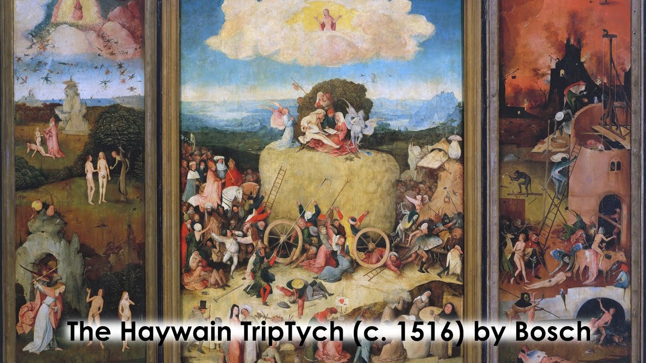 The Haywain Triptych (c. 1516) by Hieronymus Bosch