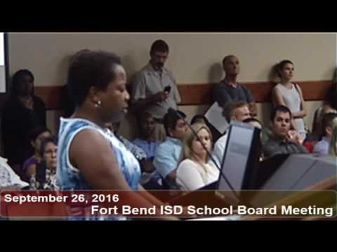 September 26, 2016 Fort Bend ISD School Board Meeting Part 1