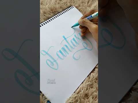 Lettering FANTASY in Brush Calligraphy❄️ #shorts #calligraphy #viral