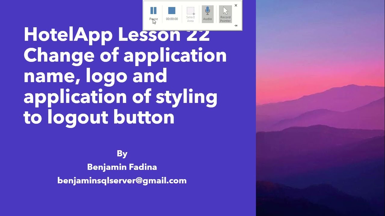 Hotel App Lesson 22 Change Of App Name, Logo And Styling Of LogOut ...