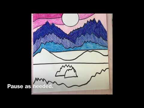 Monochromatic Mountains (Colored Pencils)