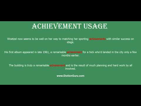 achievement: How to pronounce achievement with Phonetic and Examples