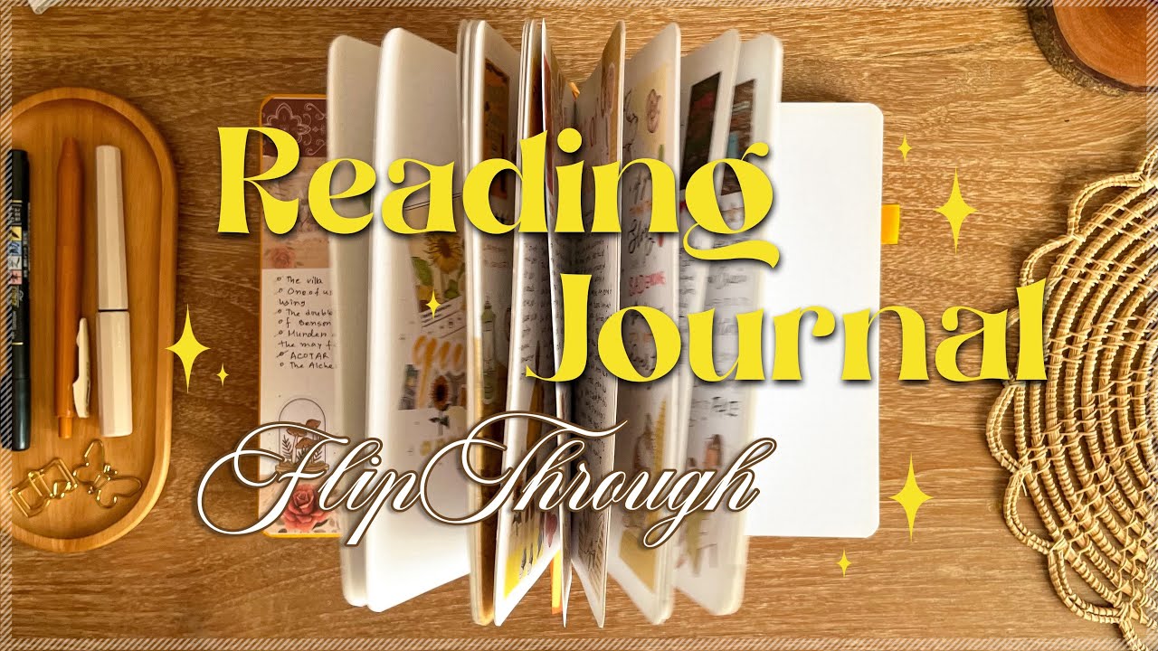 My reading journal flip through 2024 ✨ aesthetic book journal ideas & cosy layouts