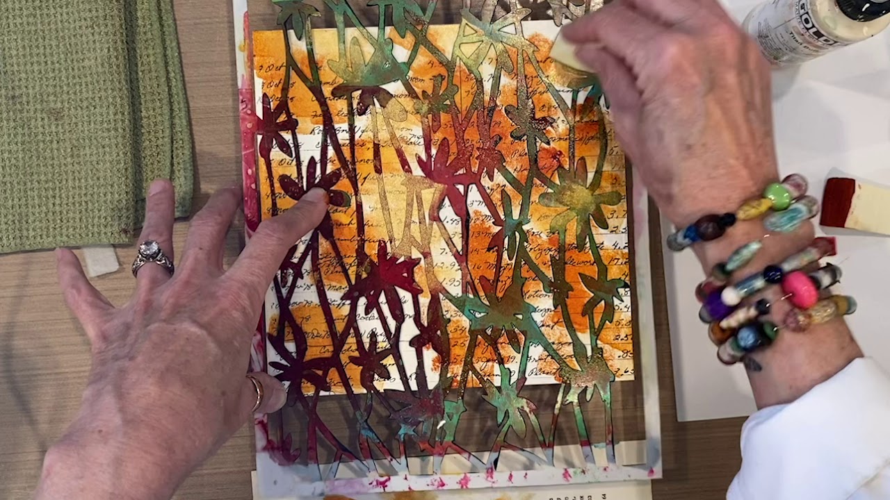 Stenciled Base Layer for Collage–Tutorial Tidbits