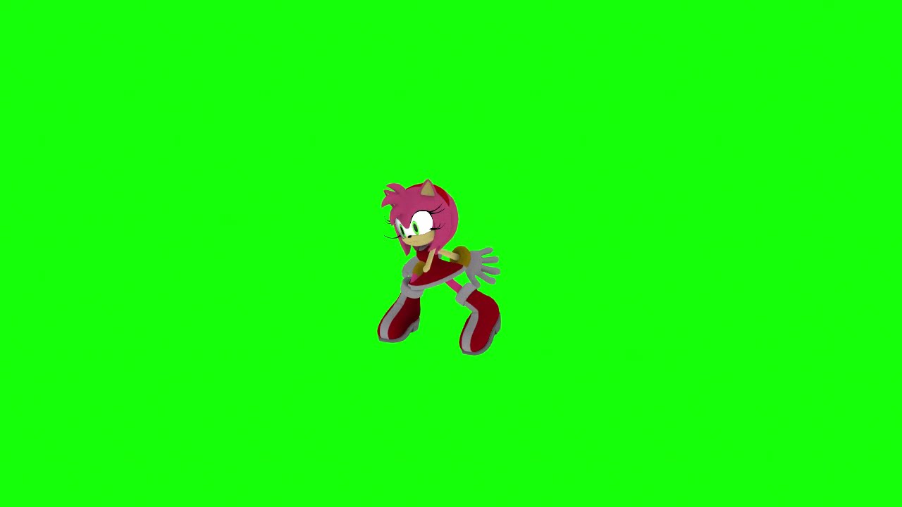 Amy Rose Sonic Dancing Green Screen