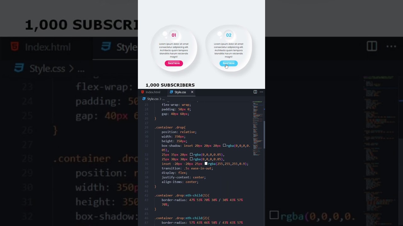 Satisfying Water Drop Card UI CSS💦 #shorts #css