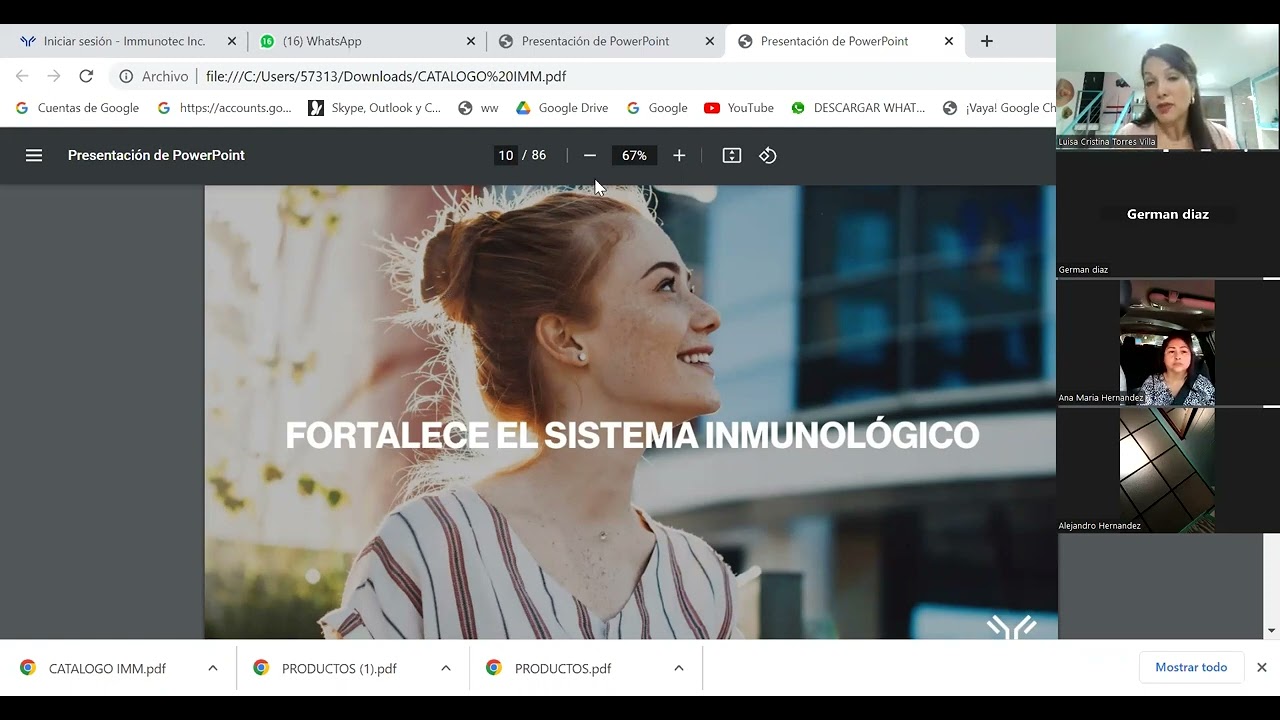 Catalogo de productos IMMUNOTEC. Dra Luisa Cristina Torres