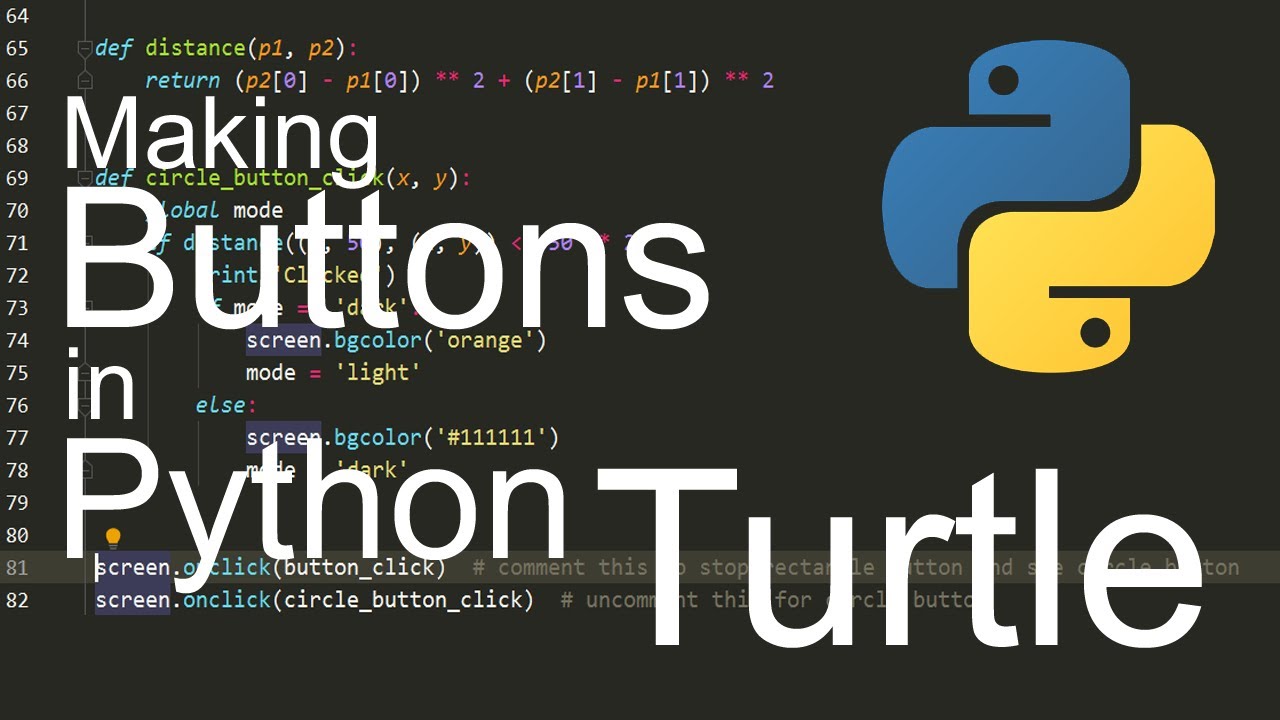 Creating Buttons in Python Turtle | Rectangular and Circular Buttons