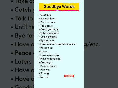 Goodbye Words And Sentence. #shorts #englishspeaking