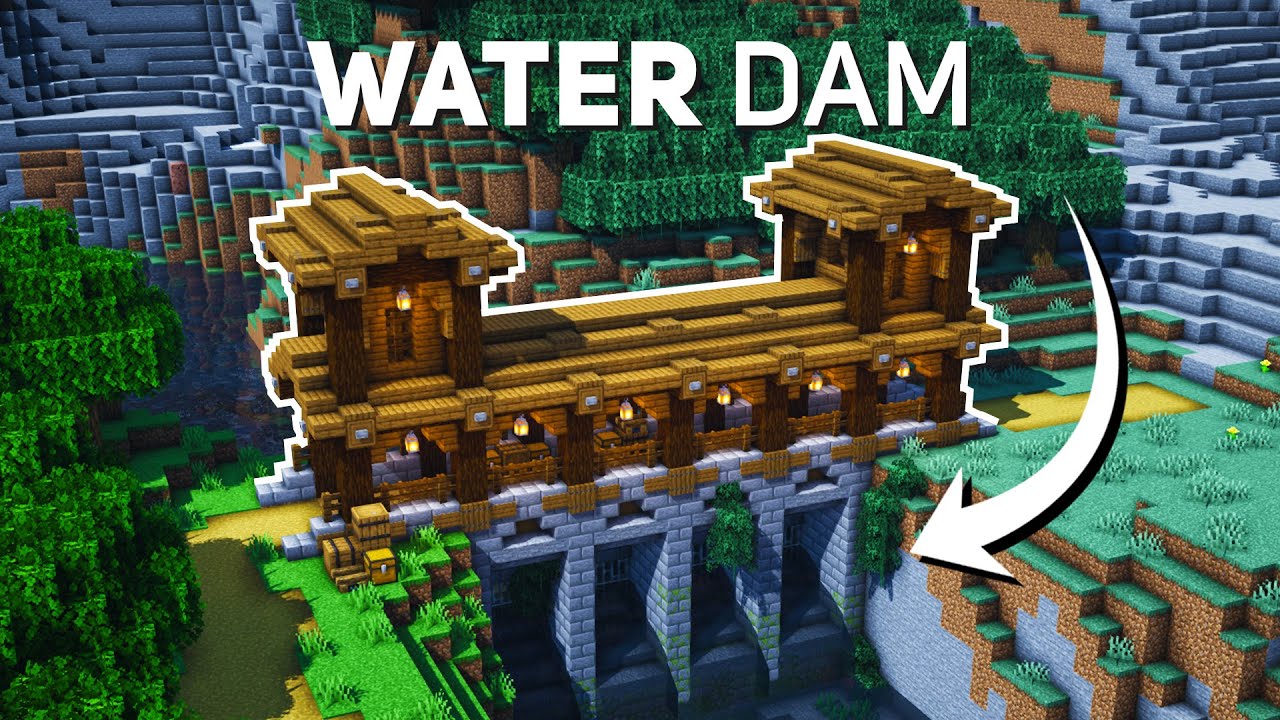 Minecraft: Water Dam Tutorial (how to build) - Minecraft Builders