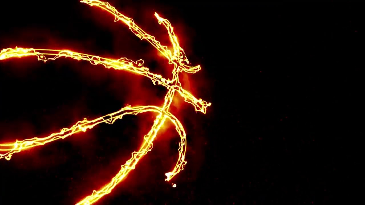 Neon basketball background on fire Background looping animation