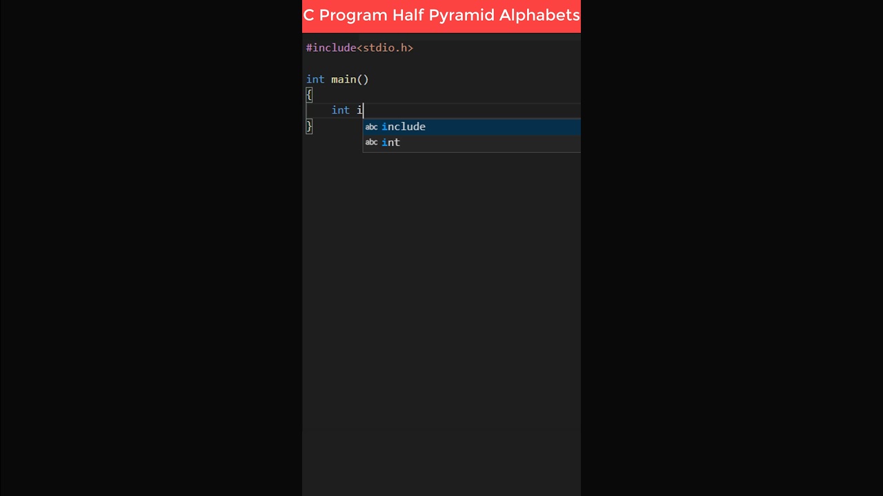 C Program Print Half Pyramid of Alphabets #shorts