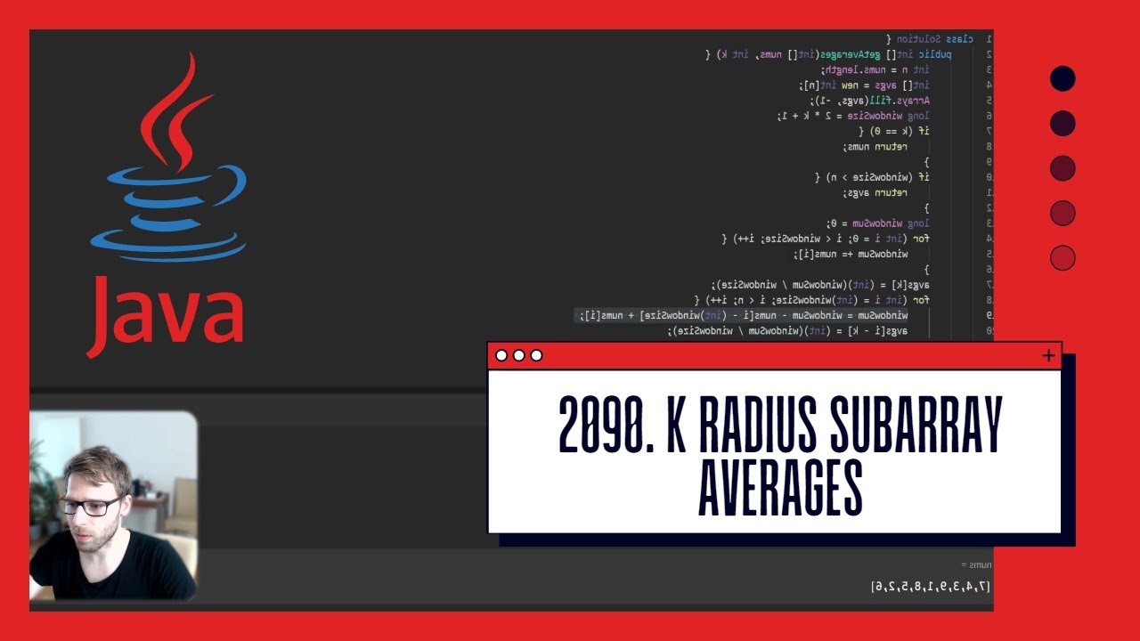 LeetCode Daily Challenge 2090: K-Radius Subarray Averages | Java Solution Explained