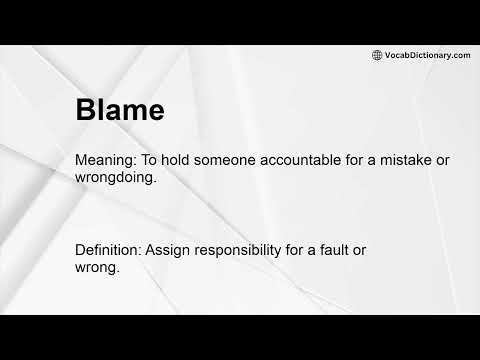 Blame Meaning