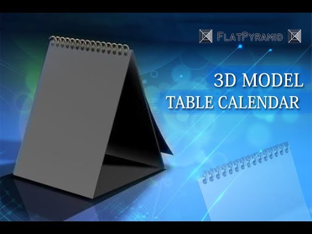 Table calendar 3D Model - FlatPyramid
