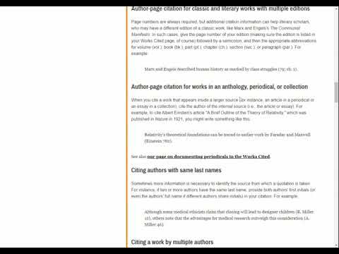 MLA In Text Citations The Basics Purdue Writing Lab