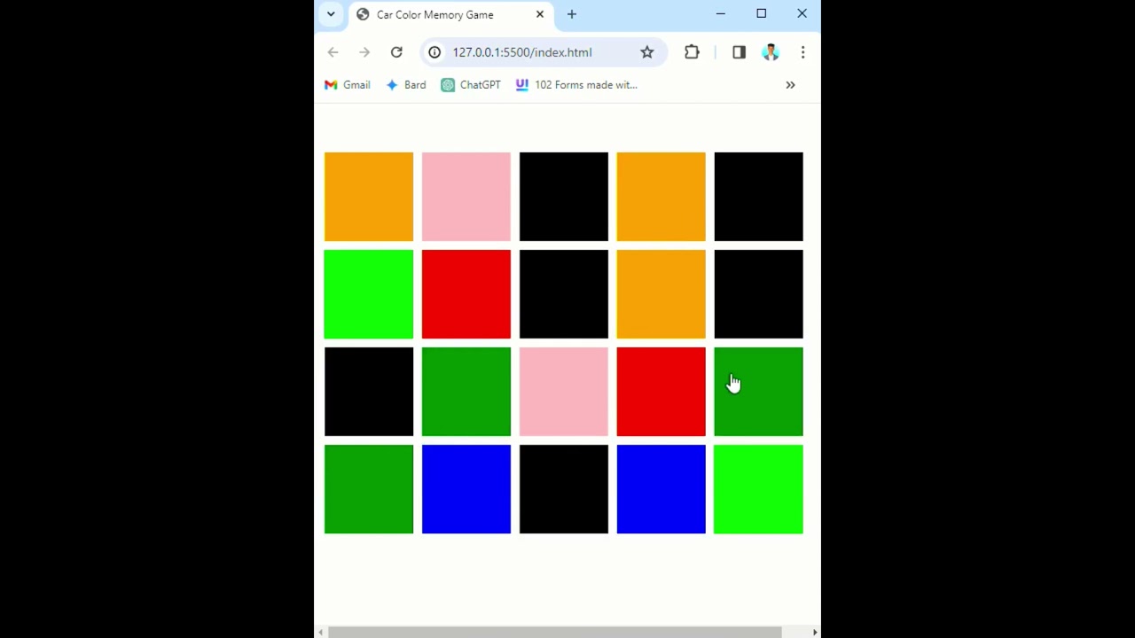 Card color flipping game using html,css javascript #codinglife #creativecodeart