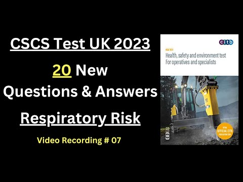 CSCS Test 2023 - 20 New Q&A | Respiratory Risk | CSCS Card UK | CiTB Test UK 2023 | CSCS Test 2023