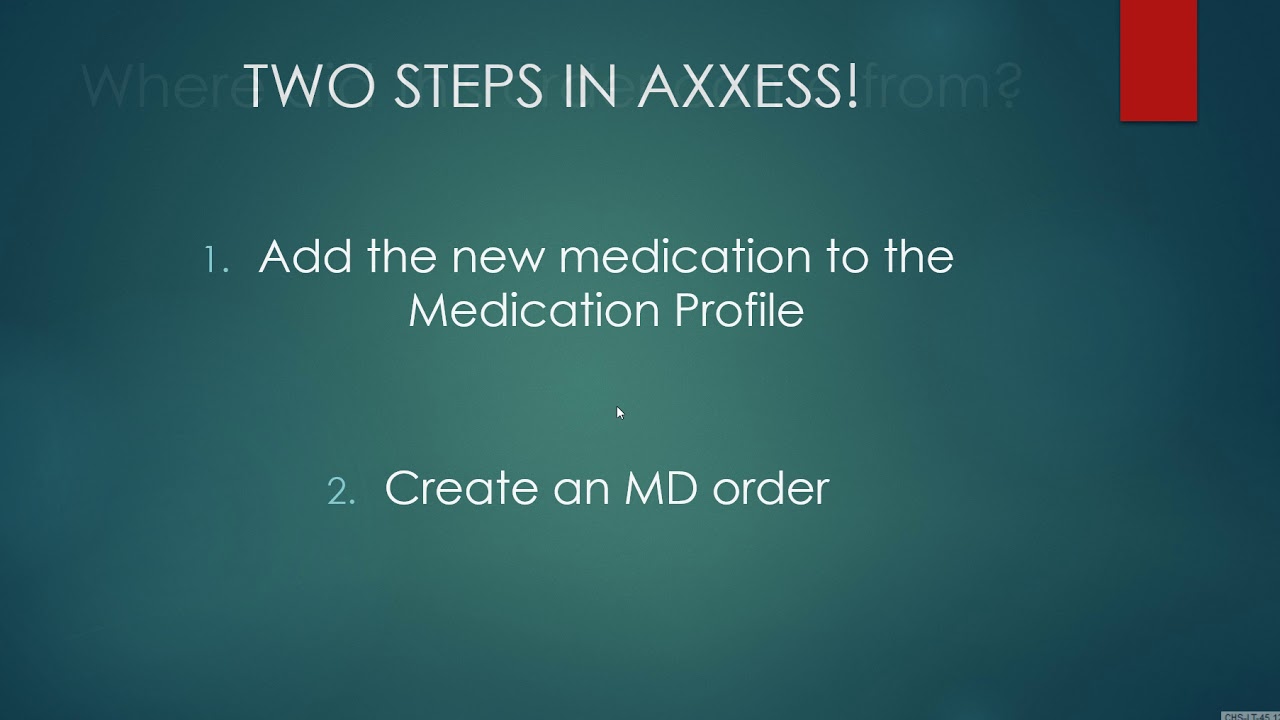 Entering a new medication order