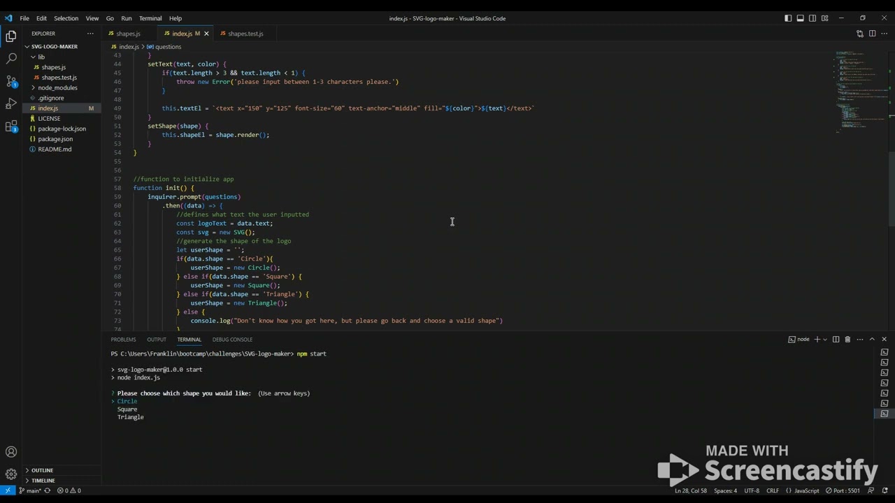 GitHub - RoamingHeart/SVG-logo-maker: MSU Bootcamp week 10 Challenge, SVG Logo Maker